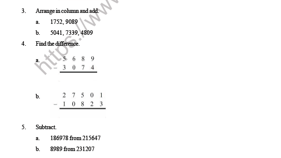 CBSE Class 4 Maths Addition And Substraction Question Bank